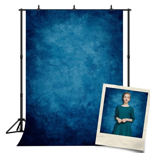 Abstract Blue School Photo Backdrop for Pictures Portrait Solid Color ...