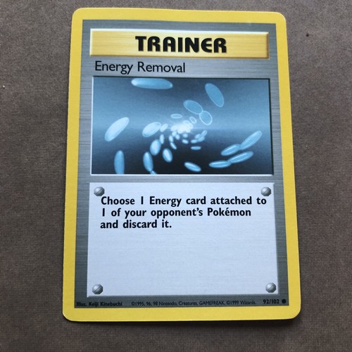 POKEMON CARD TRAINER ENERGY REMOVAL 92/102 NEAR MINT | eBay
