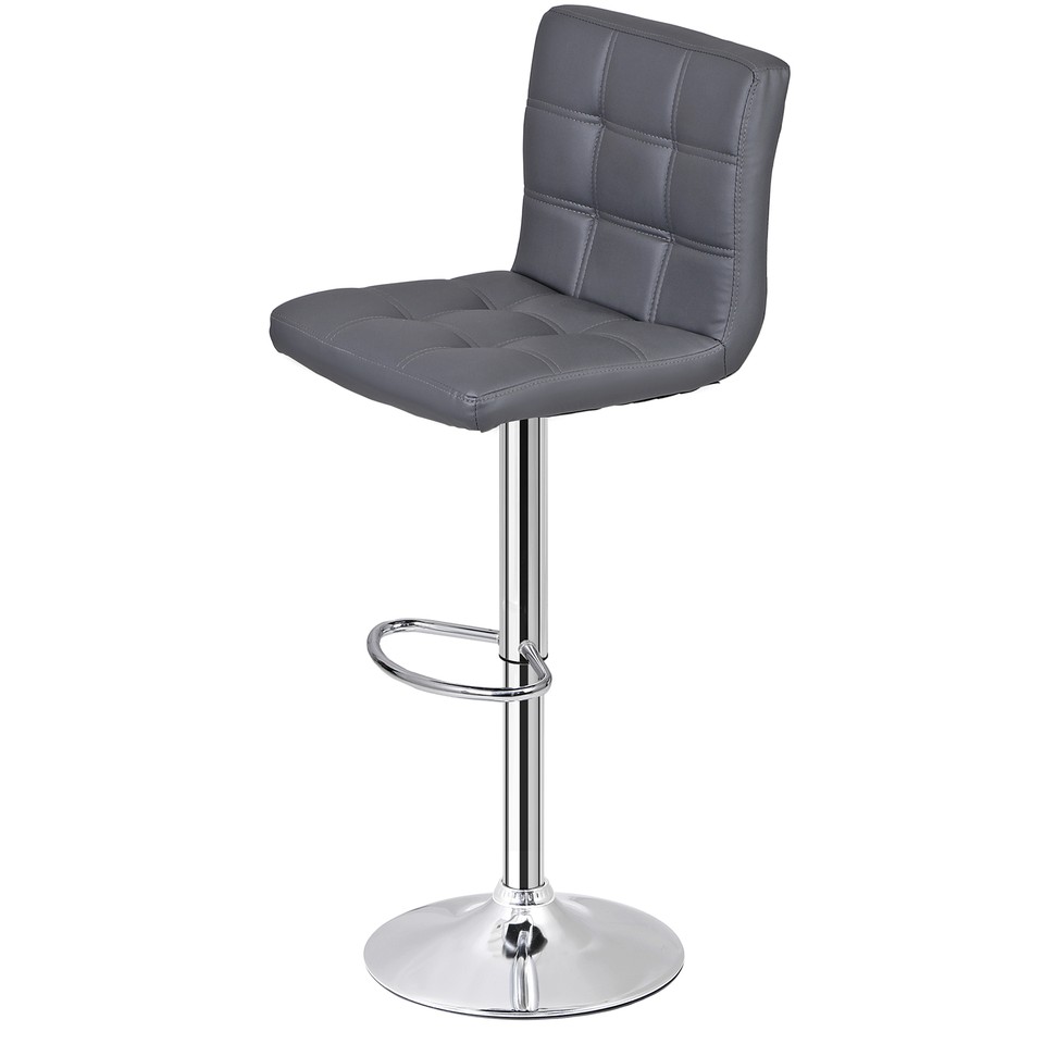 Bar Stools Set of 4 PU Leather Adjustable Swivel Barstools Kitchen ...