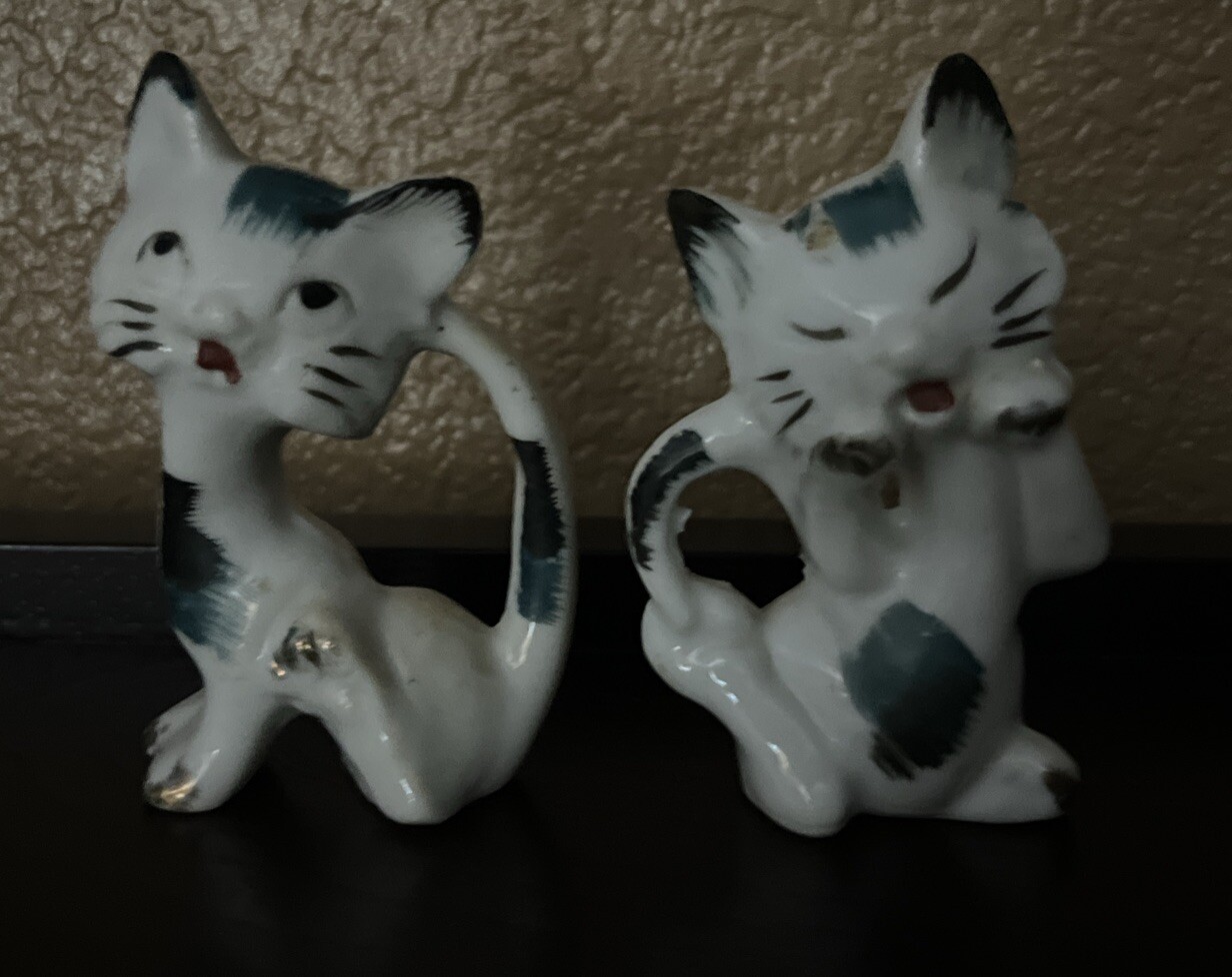 Vintage pair of porcelain cats figurines Made In Japan | eBay
