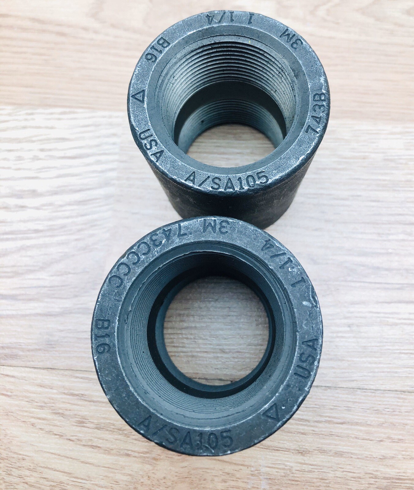 LOT OF 2 UNBRANDED1-1/4 A/SA105 743B-743CCCC B16-3M CARBON STEEL BLACK ...