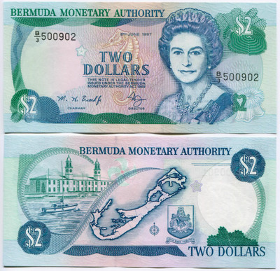 1997 Bermuda 2 Dollars BANKNOTE CURRENCY UNC | eBay