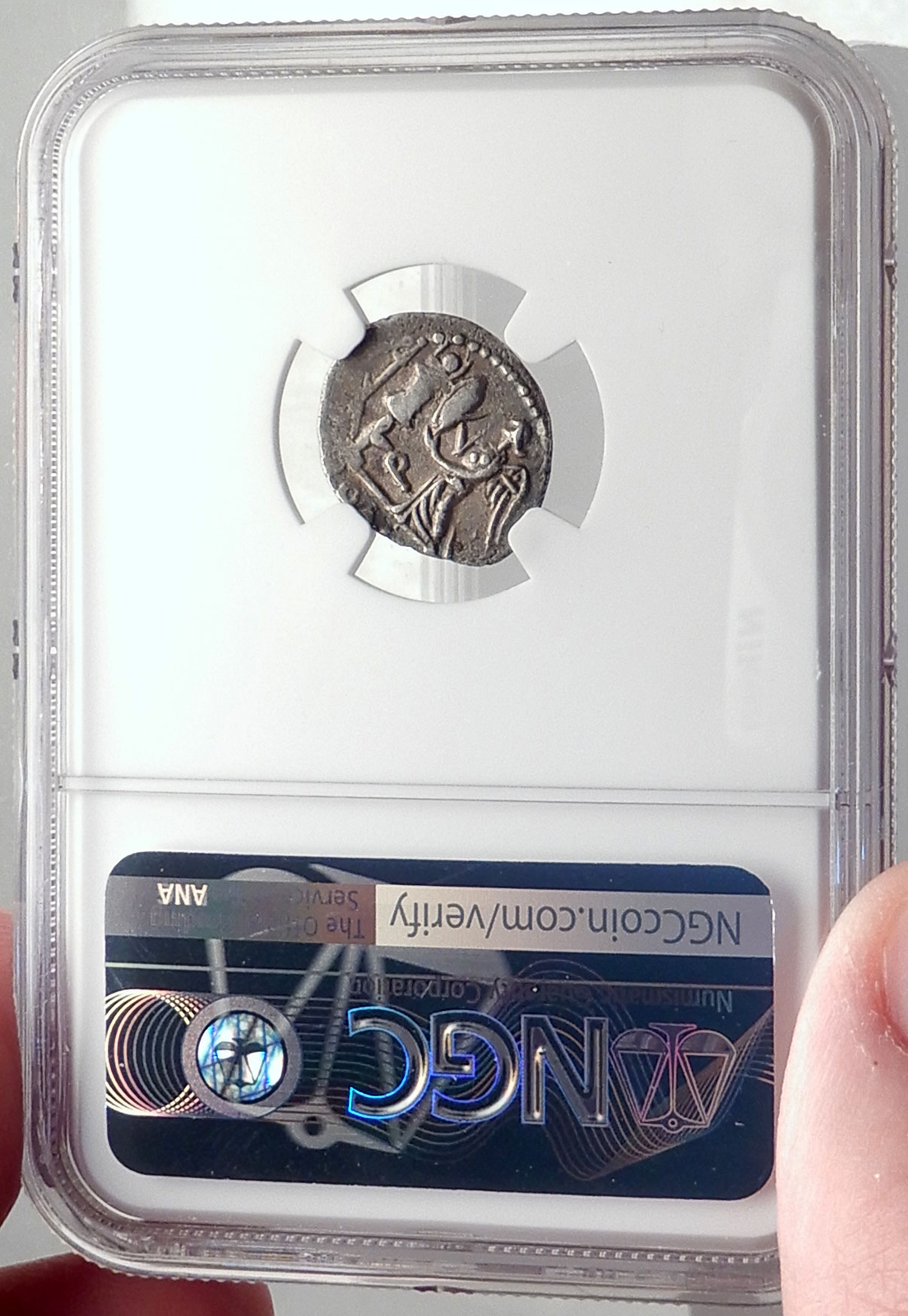 Roman Republic Ancient Silver Coin of Rome APOLLO TROPHY Quinarius NGC ...