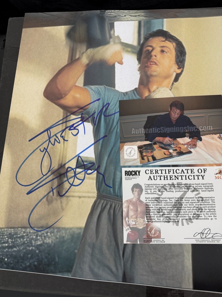 Sylvester Stallone Rocky Balboa Autographed 16x20 Photo WIN ROCKY WIN ...