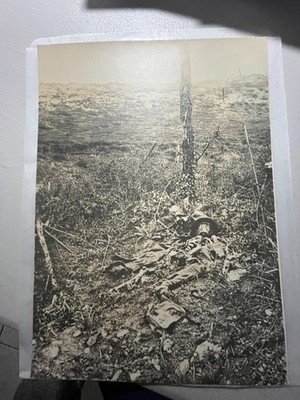 WWII Battlefield Skeleton War Photo Original Vintage Corpse Militaria ...