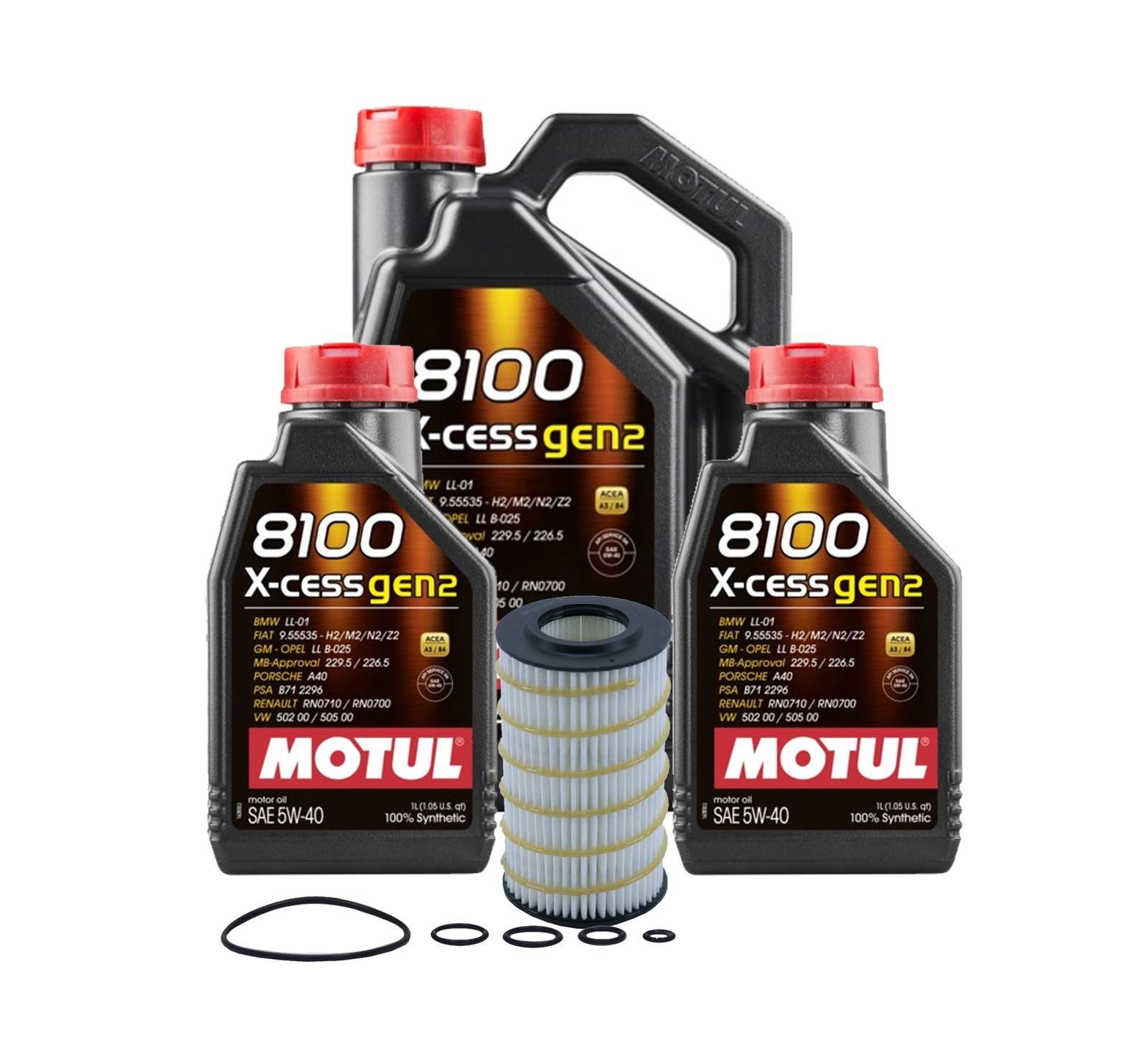 7L Motul 8100 X-CESS GEN2 5W-40 Wix Filter Motor Oil Change Kit API SN ...