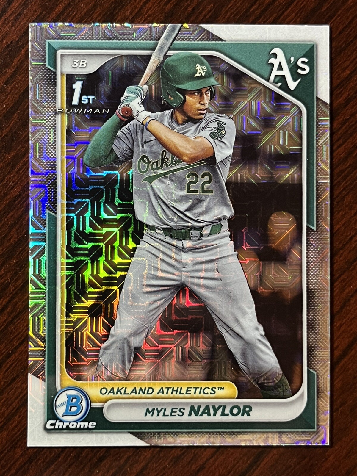 2024 Bowman Chrome Mega Box Myles Naylor Mojo Refractor Athletics 1st ...