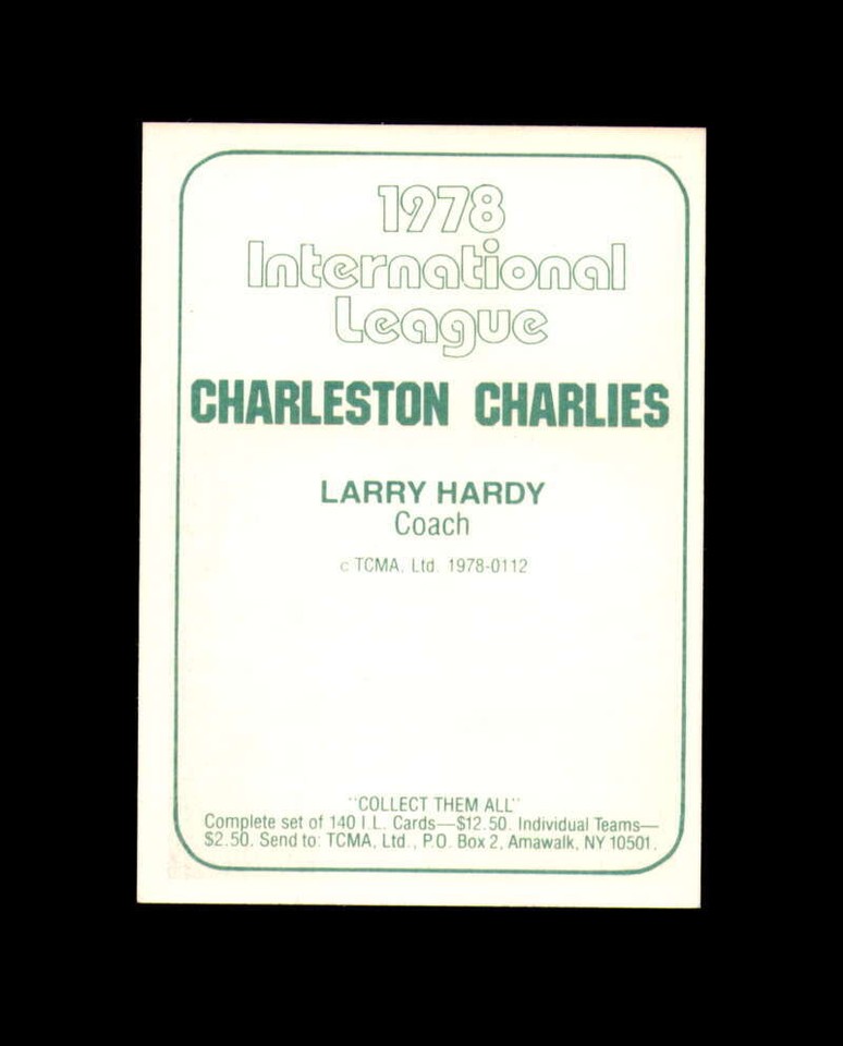 Larry Hardy Signed 1978 TCMA International League Charleston Charlies ...