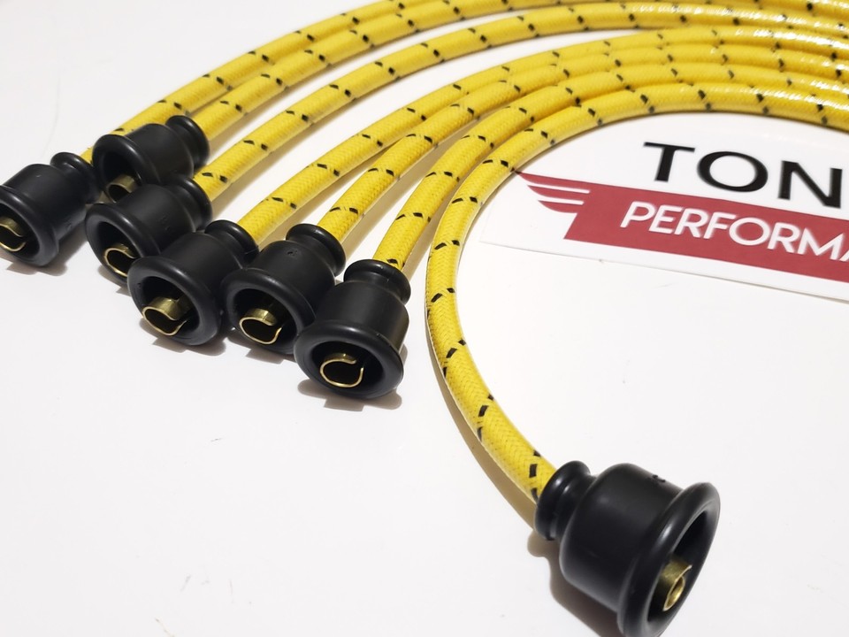 Copper Core Coil 7mm Cloth Covered Spark Plug Wire Set Inline 6 ...