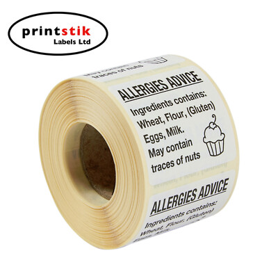 Cup Cake Allergy Labels,Cake allergen Warning Labels,Food Allergy ...