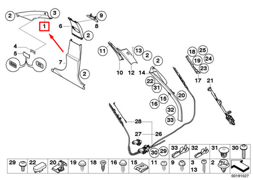NEW BMW E60 E61 520D 520I 520LI 523I 523LI COVER COLUMN A LEFT ...