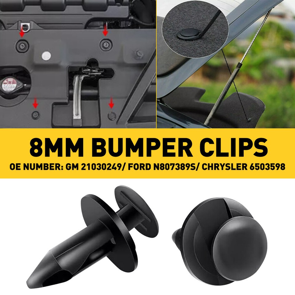 1200pcs ABS Push Type Retainer Clips for 8mm Hole GM 21030249 Chrysler ...