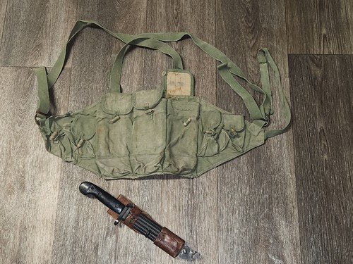 DESERT STORM IRAQI CAPTURE KALISHNIKOV EAST GERMAN MADE BAYONET & CHEST ...