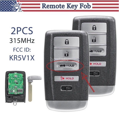 2X For 2015 2016 2017 2018 Acura ILX RLX TLX Remote Car Key Fob 4 ...