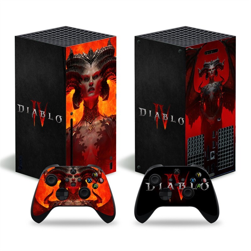 XBOX series X game console+2 controller stickers Diablo skin