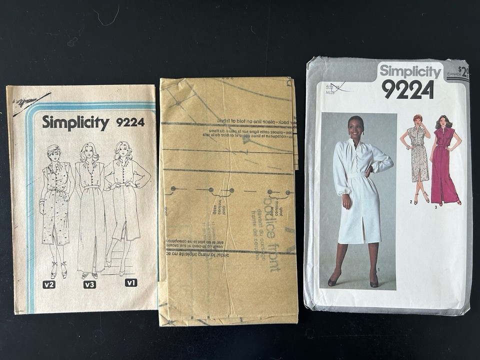 Vintage 1979 Simplicity Pattern 9224 Pullover Dress Size 12 Cut | eBay