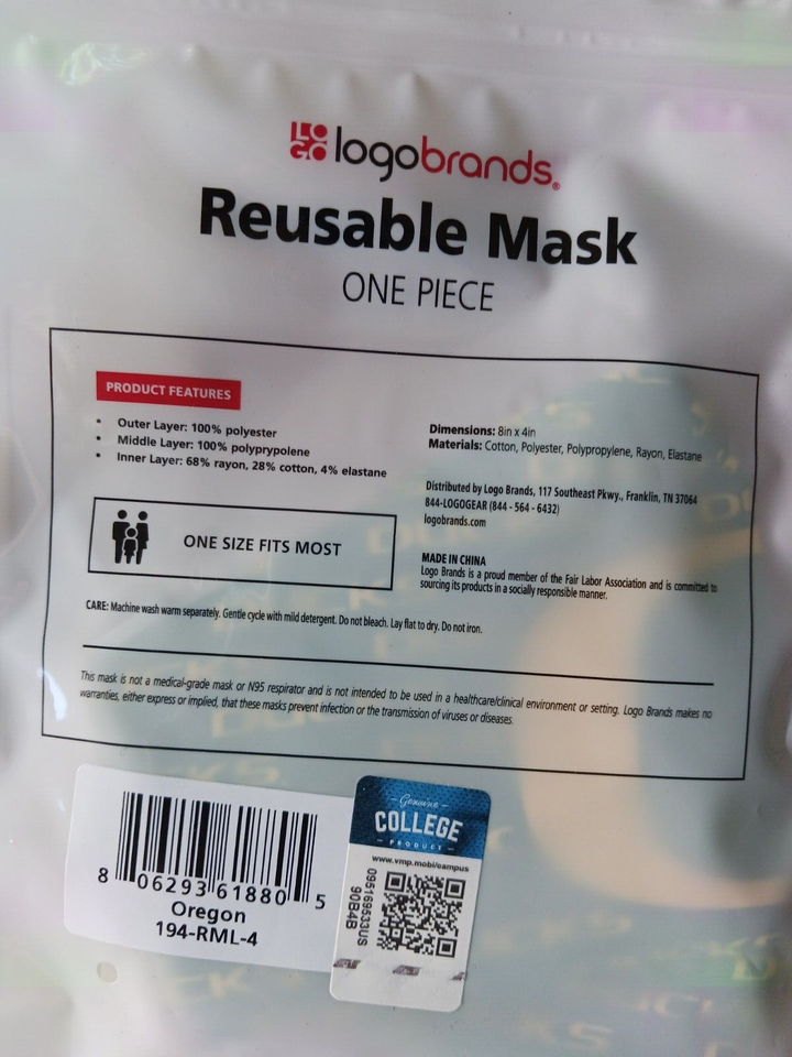 Oregon Ducks Face Masks Pair - Logobrands Official License - NIP | eBay