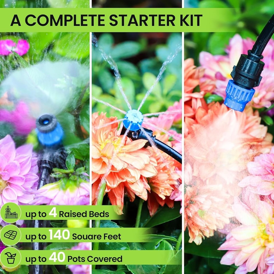 Drip Irrigation System, 230FT Garden Watering System with Quick-to ...