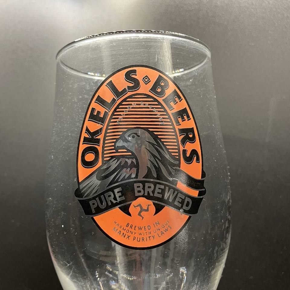 Okells Beers Pure Brewed Manx Half Pint Footed Clear Beer Glass | eBay UK