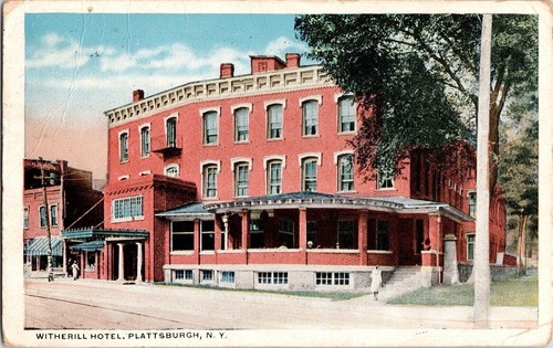 Witherill Hotel Plattsburgh New York N.Y. Cancel Vintage Postcard WOB ...
