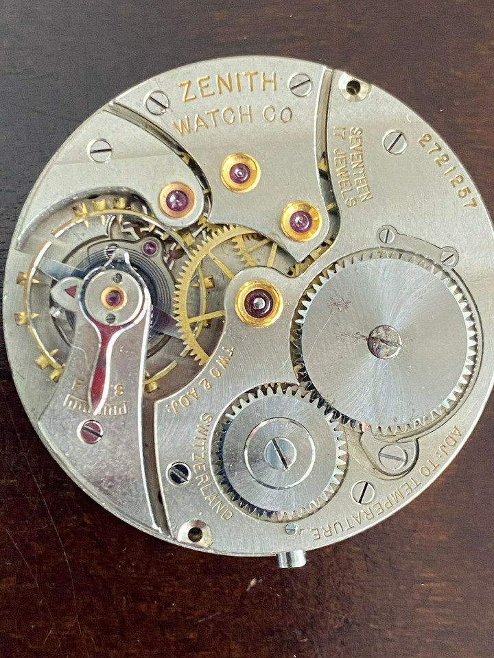 VINTAGE 38.5MM ZENITH POCKET WATCH MOVEMENT ONLY, RUNNING GREAT | eBay