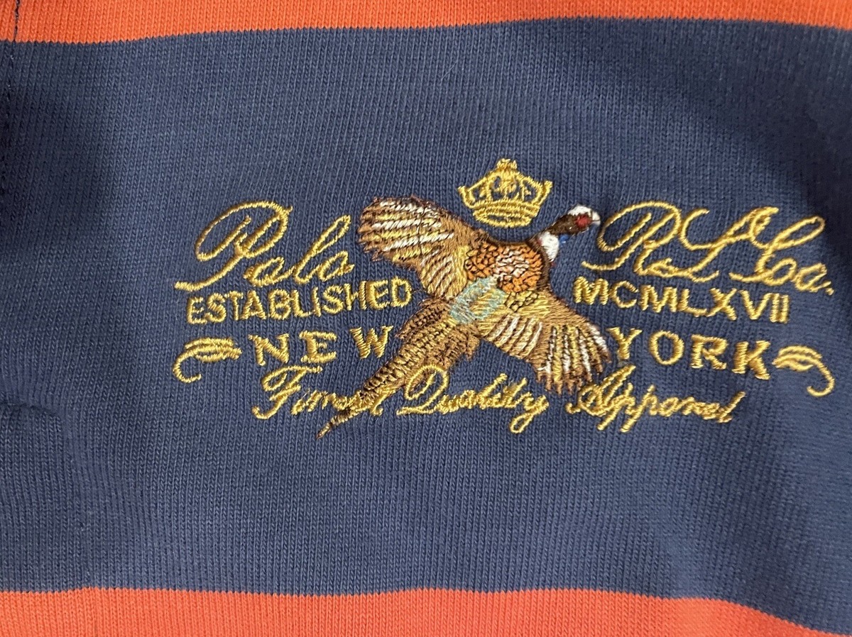 Vintage Polo Ralph Lauren Men's Small Striped Rugby Shirt Vintage Polo Ralph Lauren Men's Small Striped Rugby Shirt