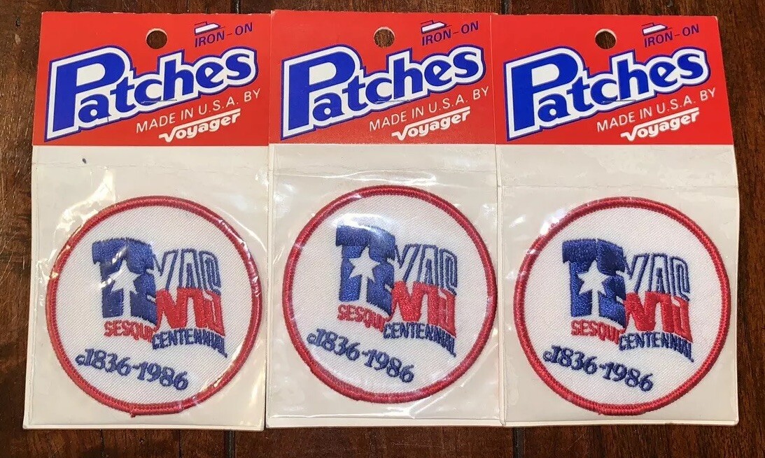 Lot of (3) Vtg 1836-1986 TEXAS SESQUICENTENNIAL Round Patches | eBay
