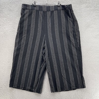 Torrid Pants Women 20 Black Grey Striped Wide Leg Linen Casual Work ...