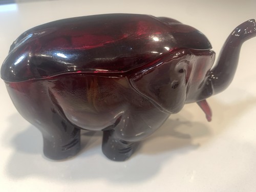 Flint Glass Ruby Red Elephant | eBay