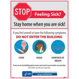 Stay Home When You Are Sick Poster 18"" X 24"" Synthetic paper ACCUFORM ...