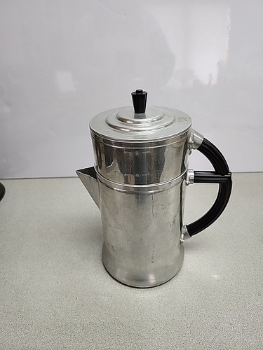 Vintage WEAR-EVER No. 956 Art Deco 2-6 Cup Aluminum Coffee Pot w ...