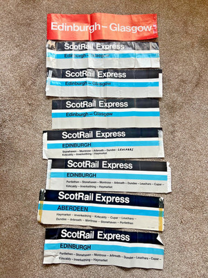 SCOTRAIL EXPRESS push pull BR Carriage Window Destination label british ...