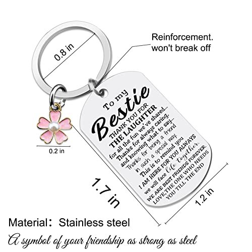 Unique Bestie Gifts,Bestie Flowers,Best Friend Keychain,Birthday Key | eBay