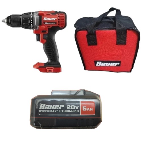 Bauer 20v Hypermax Lithium 1/2 in Drill Driver Kit With Charger and 2x ...