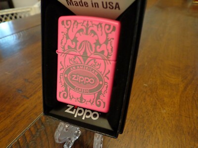 ZIPPO AN AMERICAN CLASSIC NEON PINK ZIPPO LIGHTER MINT IN BOX | eBay