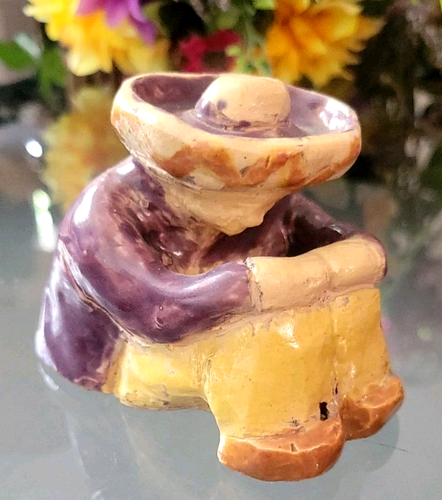 Vintage Puebla Mexican Siesta Man Talavera Sombrero Sculpture Signed ...
