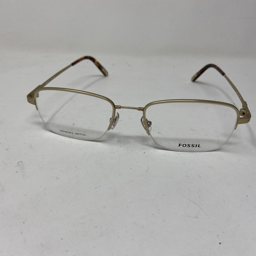 FOSSIL EYEWEAR TREY AOZ 54-19-145 Matte Gold Memory Metal Eyeglasses ...