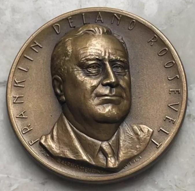 MEDALLIC ART CO FRANKLIN ROOSEVELT HIGH RELIEF PRESIDENTIAL ART MEDAL ...