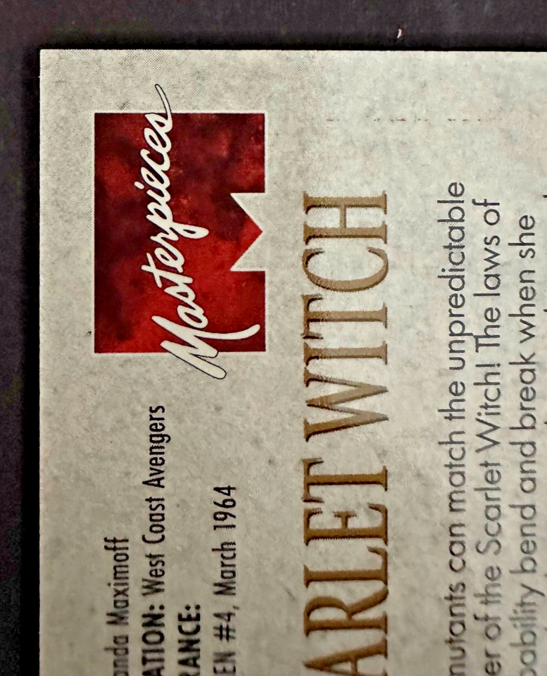 Scarlet Witch PMG Red /100 – 2024 Marvel Masterpieces ’92 Platinum RAW ...