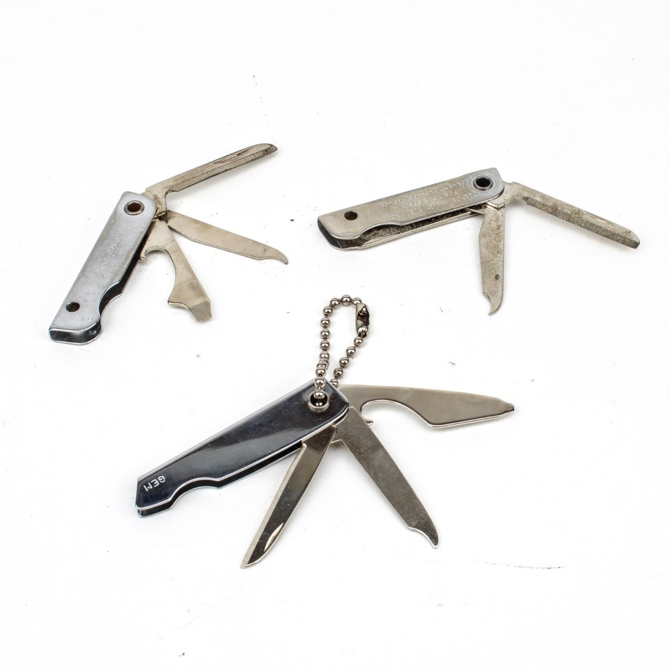 Assortment of Stainless Steel Multi Blade Folding Pocket Knives Lot of ...