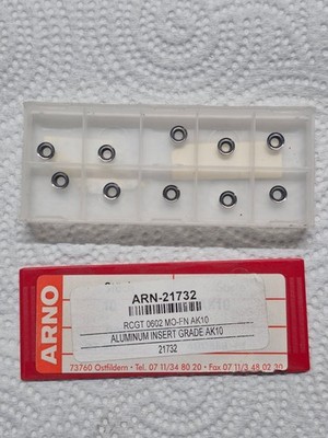 ARNO RCGT0602MO-FN AK10 CARBIDE INSERT MILLING INSERTS 10PCS ALUMINUM ...