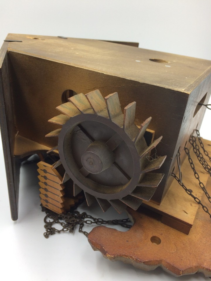 Early Sawmill Wooden Germany VTG Cuckoo Clock,Water Wheel,Music Box ...
