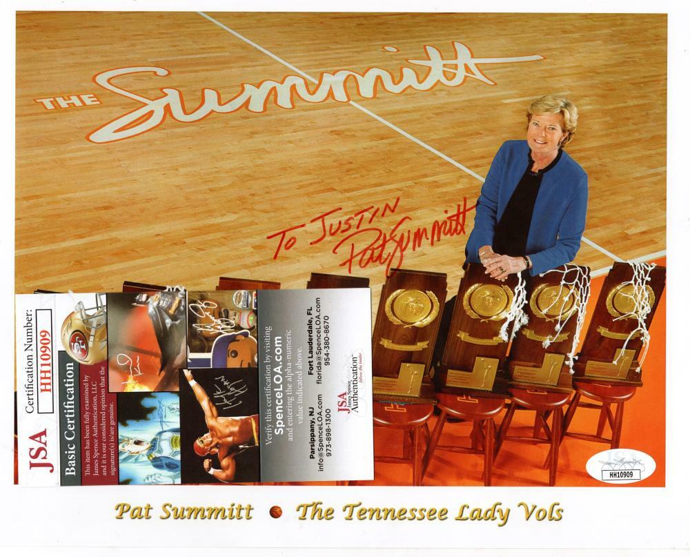 PAT SUMMITT TENNESSEE LADY VOLS PERSONALIZED SIGNED 8X10 PHOTO JSA JSA ...