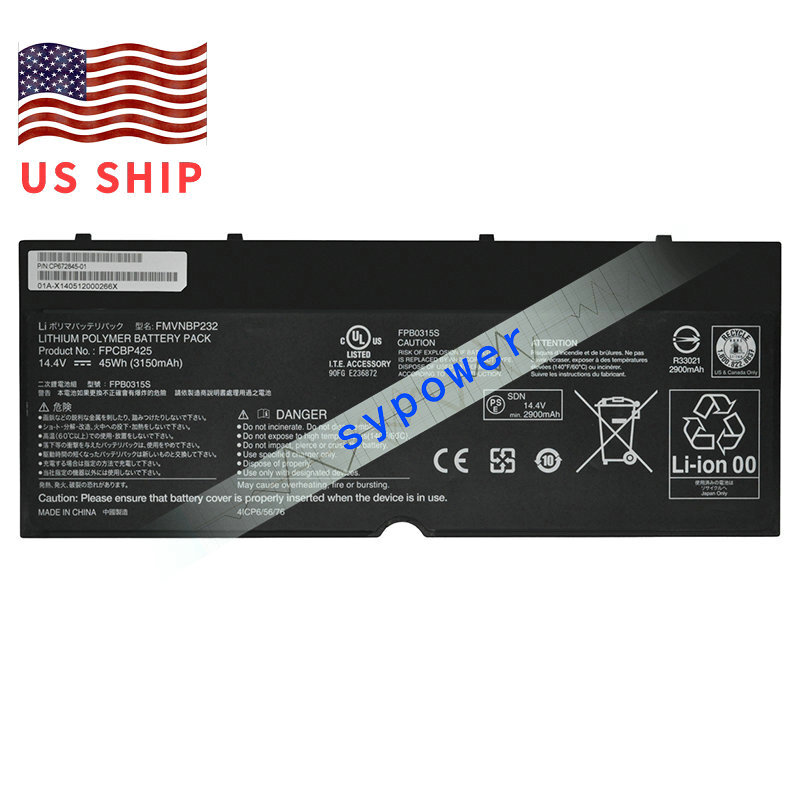 for Fujitsu Lifebook U745 T935 T904U Series FPCBP425 FMVNBP232 FPB0315S ...