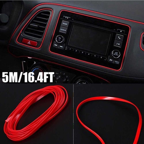 Universal Car Molding Trim Door Panel Edge Gap Red Strip Cover Decor ...