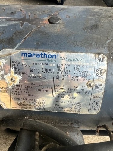 MARATHON 5 HP Compressor Electric Motor SEE PHOTOS | eBay