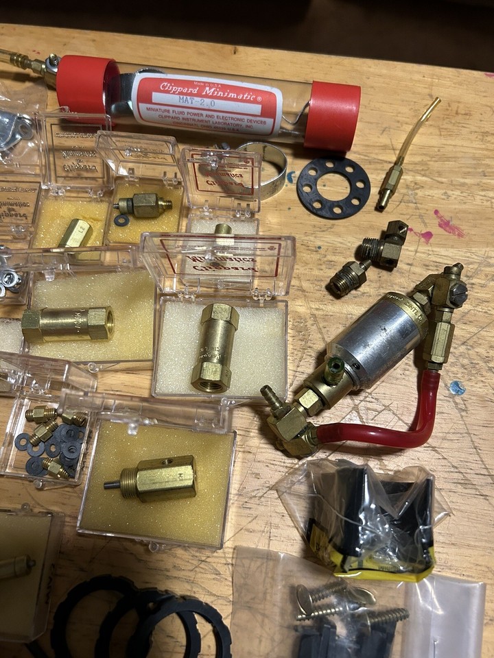 Mixed Lot, Clippard Minimatic Brass Fittings, Couplers , Braces ...