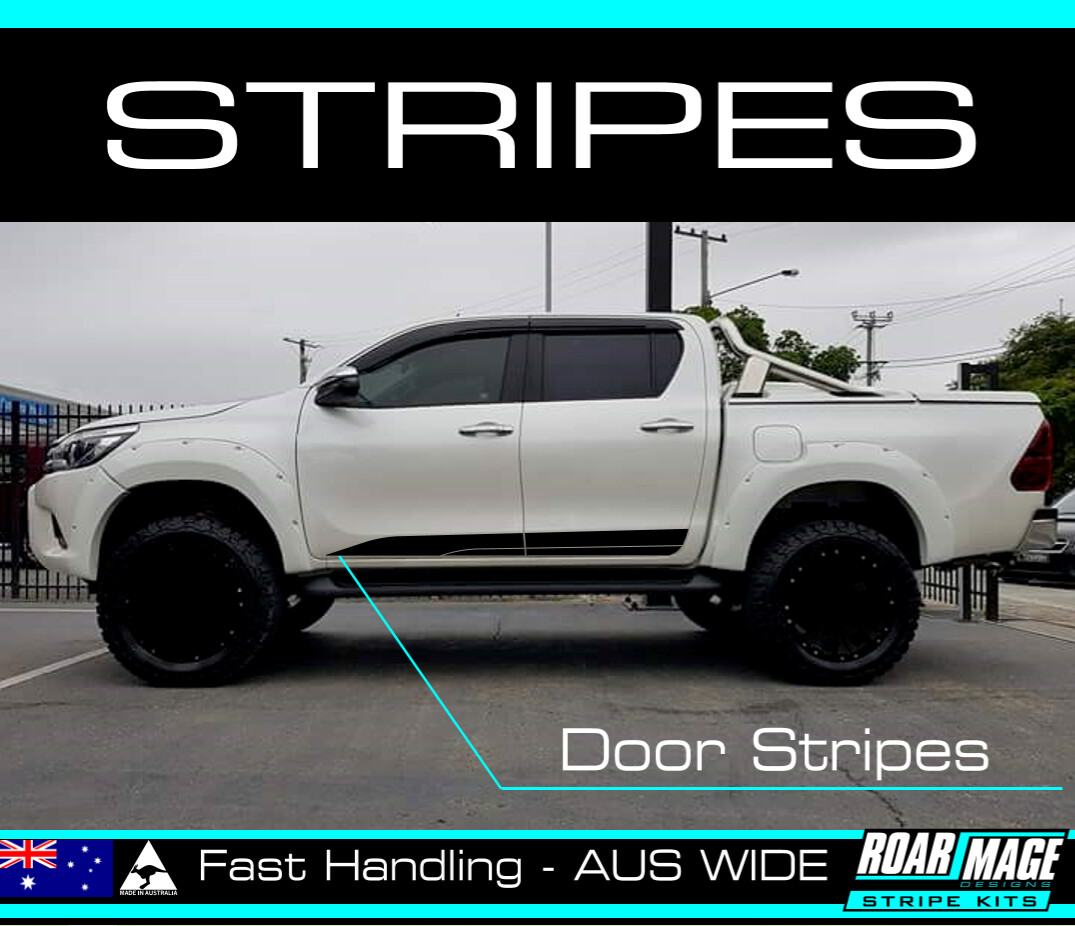 AM side door STRIPES decals stickers Fit 2015-2023 TOYOTA Hilux 4x4 4wd ...