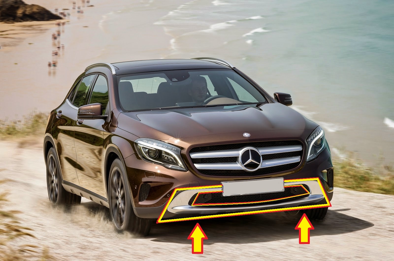 NEW GENUINE MERCEDES BENZ MB GLA CLASS X156 FRONT BUMPER CHROME ...