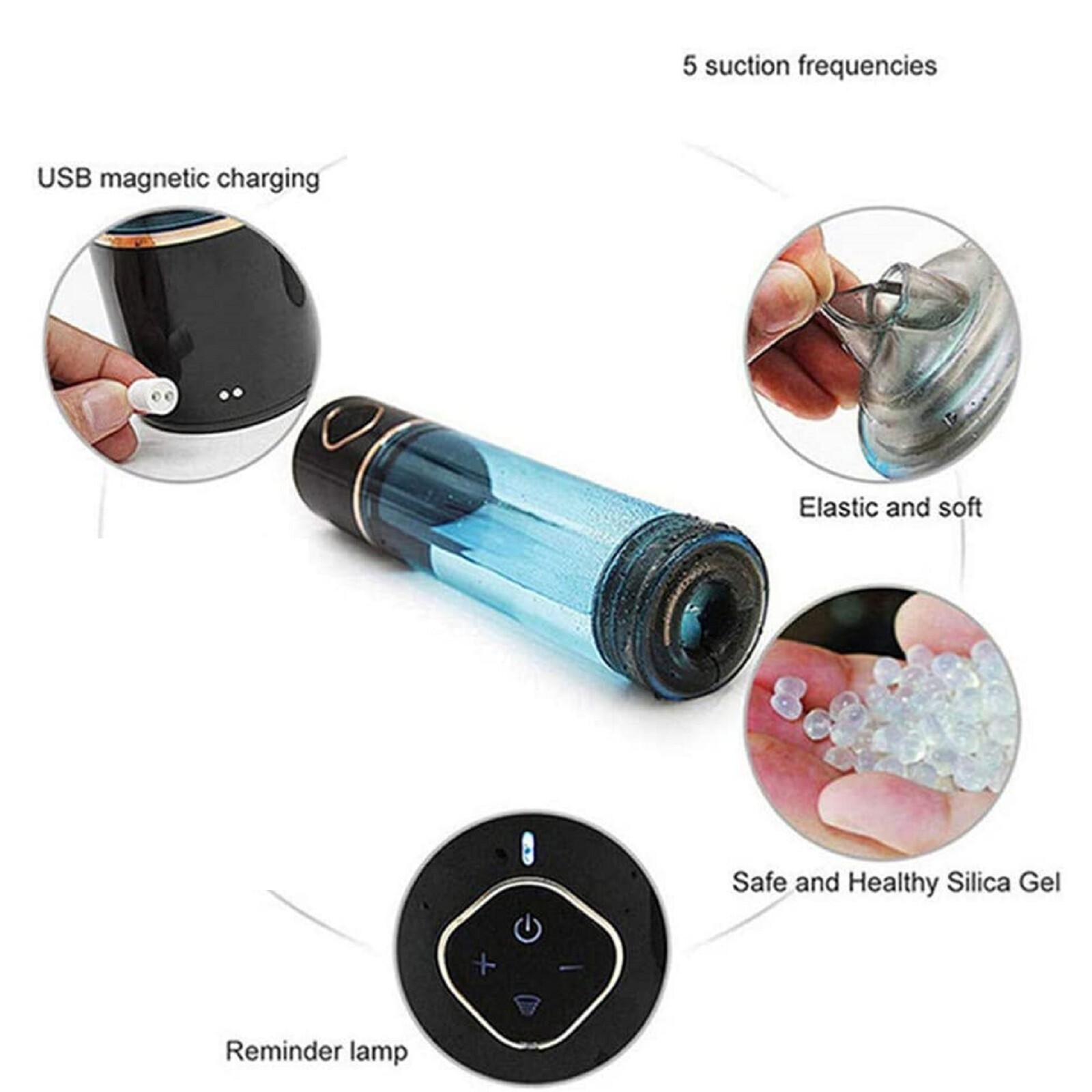 Rechargeable Vacuum Water Hydro Pump Enlarger Male Penis Cock Erection ...
